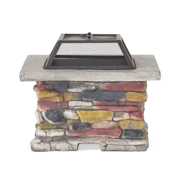 28" Premium Outdoor Wood Burning Magnesium Oxide Fire Pit With Lid (SA ...