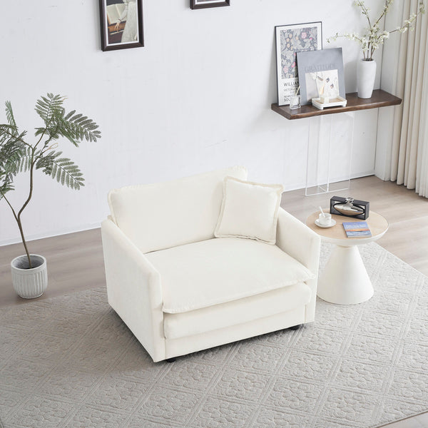 Comfy Deep Single Seat Sofa Upholstered Reading Armchair Living Room C ...