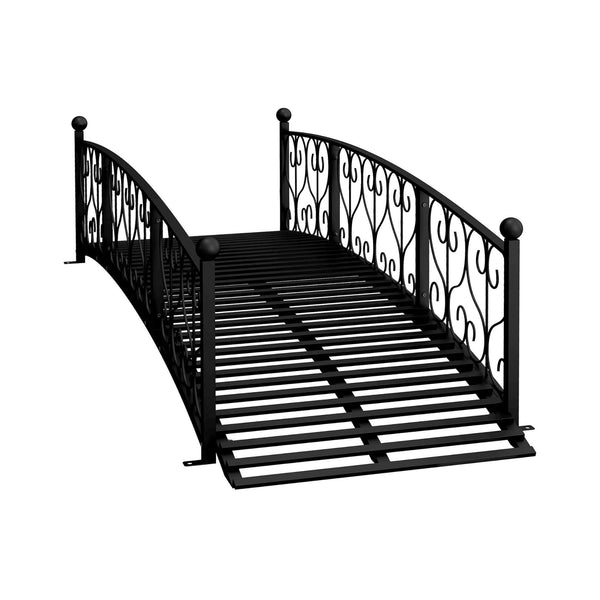 7FT Decorative Metal Arch Footbridge Garden Bridge With Safety Siderai ...