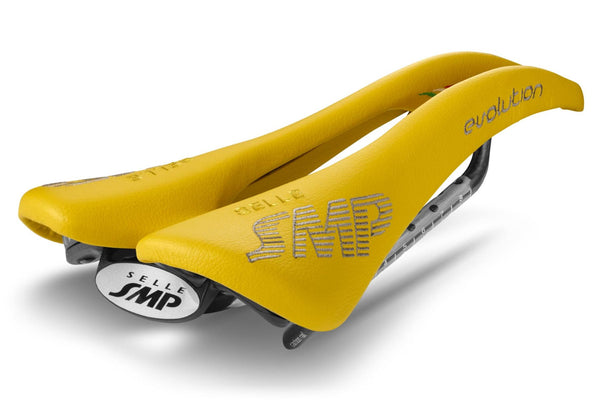 Selle SMP Evolution Saddle with Carbon Rails (Yellow) – Summit Prestige