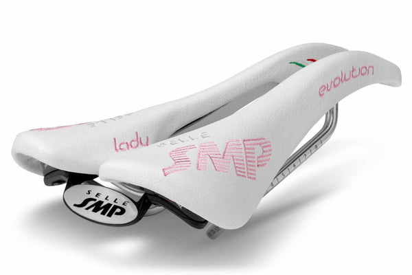 Selle SMP Evolution Saddle with Steel Rails (Lady White) – Summit Prestige