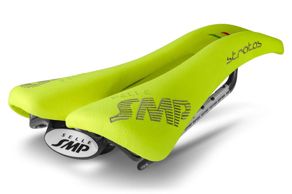 Selle SMP Stratos Saddle with Carbon Rails (Fluro Yellow) – Summit Prestige